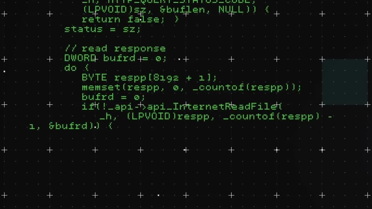 Premium stock video - Animation of looping computer language over lens ...