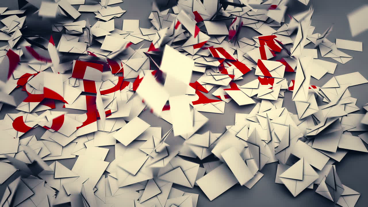 Premium stock video - A lot of letters are falling on the ground and ...
