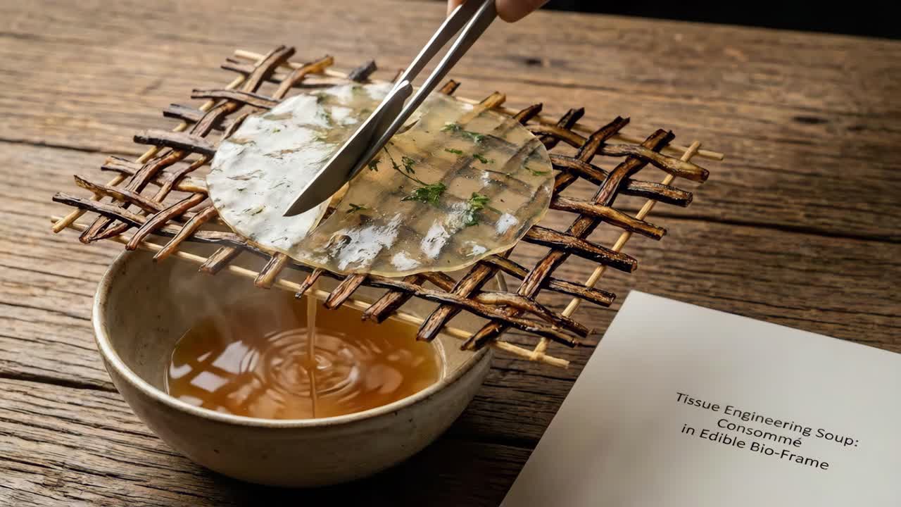 Tissue Engineering Soup: Consommé in Edible Bio-Frame | Premium Stock ...