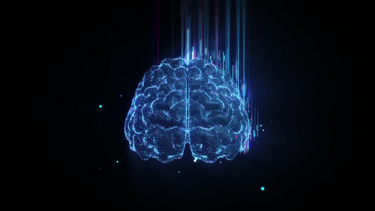 Digital brain lines waves animation visuals in 4k Premium Stock Video ...