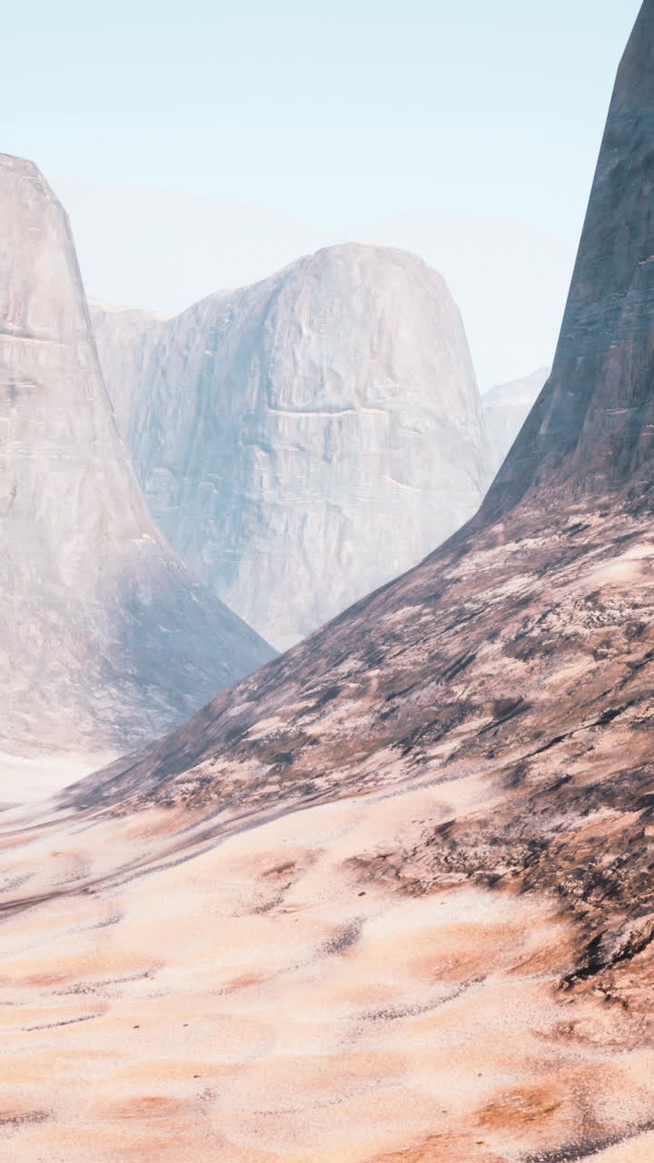 Premium stock video - Stunning panoramic view of a desolate mountain ...