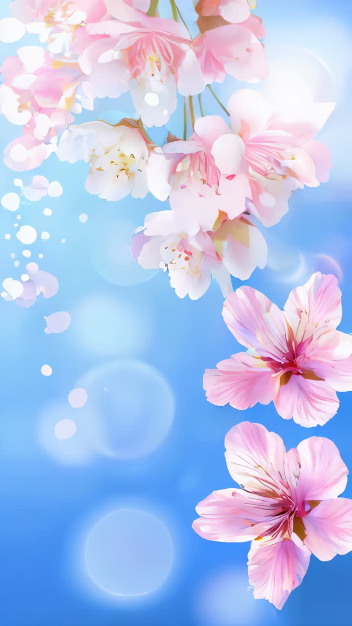 Pink flowers, spring graphic design background | Premium Stock Video ...