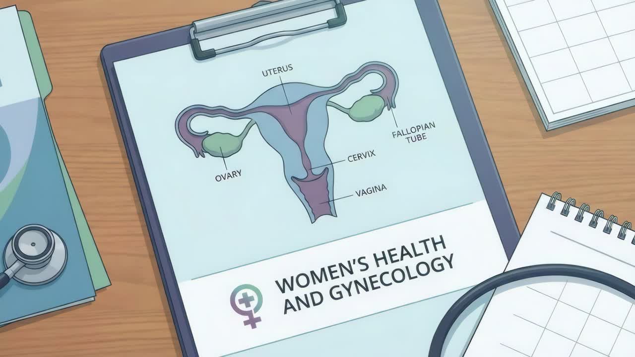 Diagram of the female reproductive system | Vídeo de stock Premium
