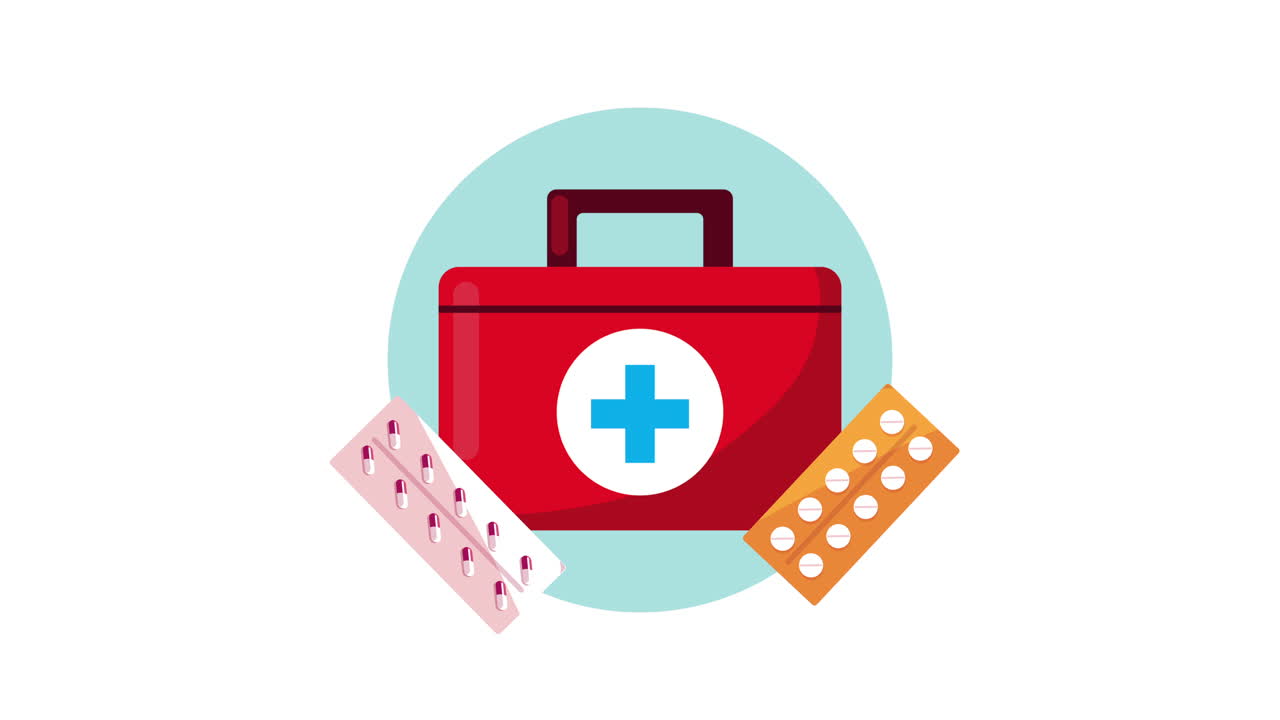 medical kit with drugs animation | freepik