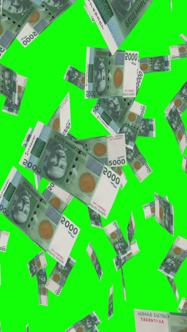 Falling Money on Green Screen | Premium Stock Video Footage