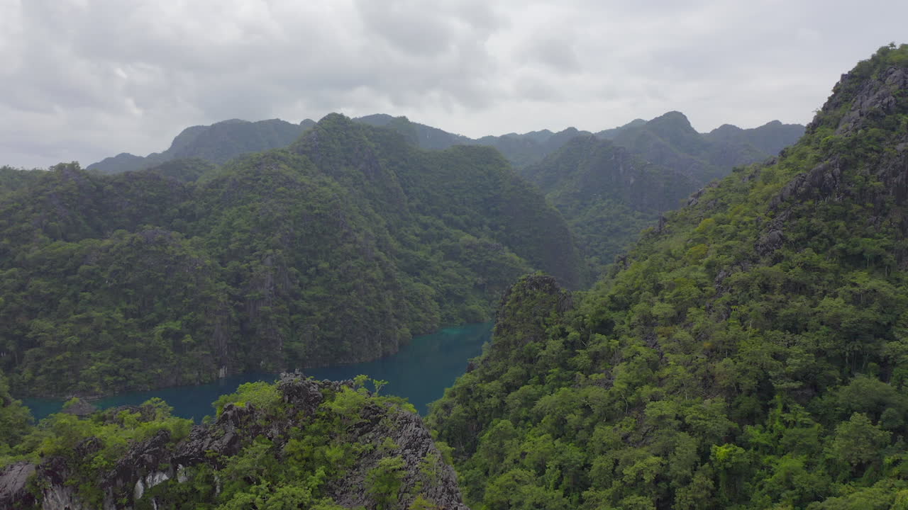 A Drone Video Of A Tropical Setting Over The Ocean And Jungle On An ...