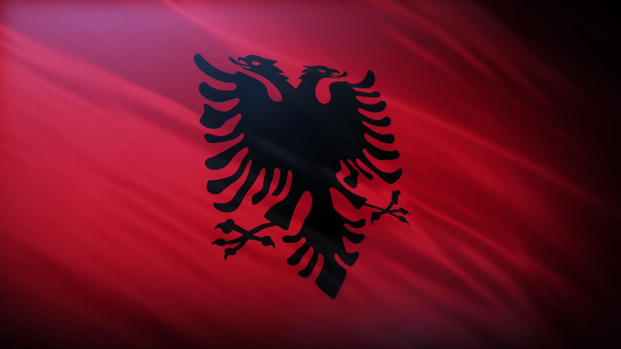 Vidéo de stock Premium - Drapeau de l'albanie, plein écran en haute ...