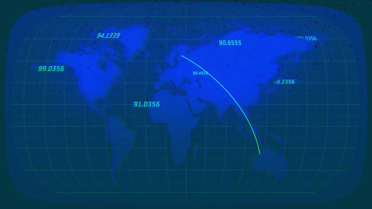 Premium stock video - Global data transfer animation over world map ...