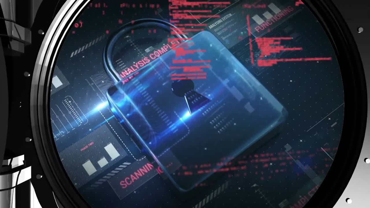 Premium stock video - Padlock and program codes inside a vault