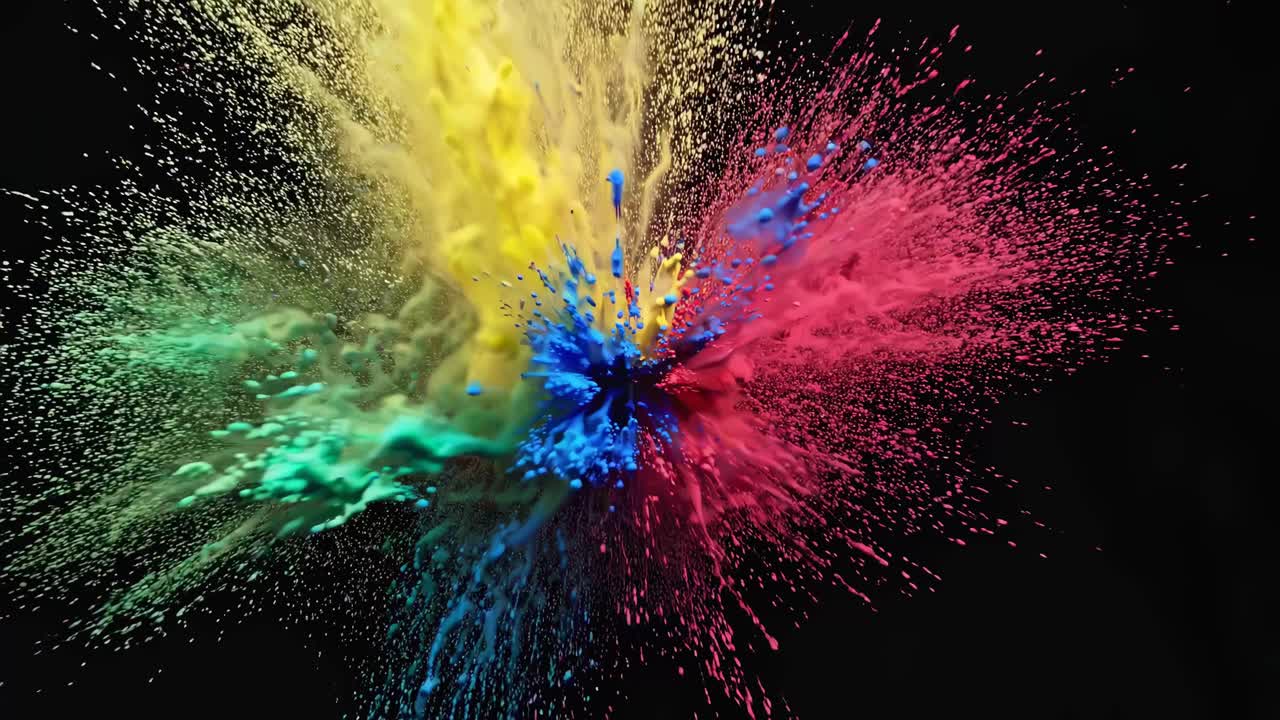 Colorful Ink Explosion | Premium Stock Video Footage