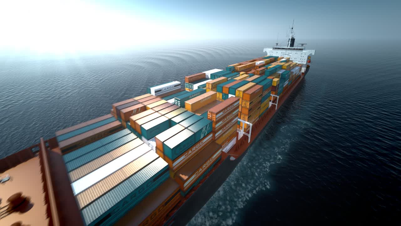 Drone Aerial View 4k Footage Of International Containers Cargos Ship ...