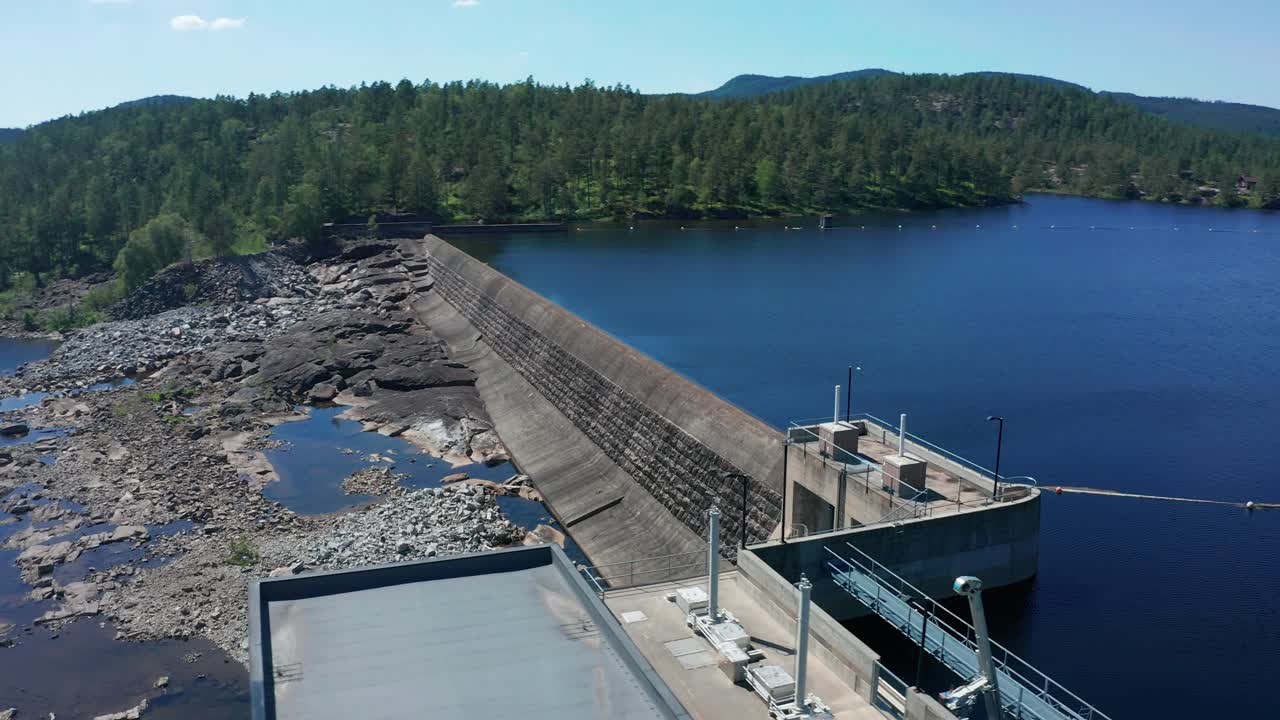 Hydropower Dam In The Forest Of Norway Free Stock Video Footage ...