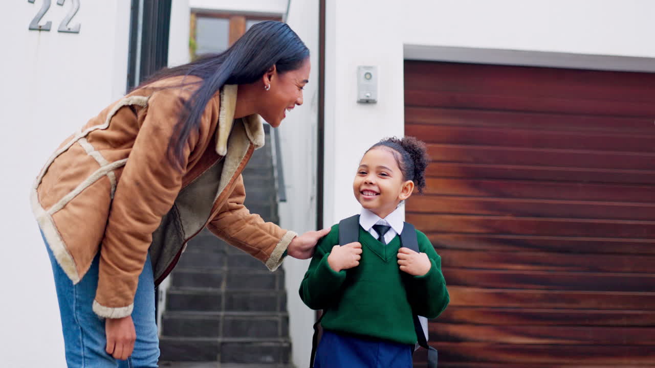 Premium stock video - Care, happy and a child greeting a mother