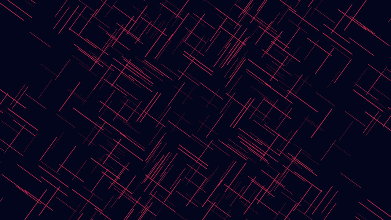Premium stock video - Dynamic red line grid on black background