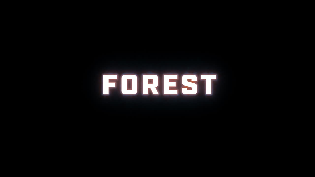 Premium stock video - 4k text reveal of the word "forest" on a black ...