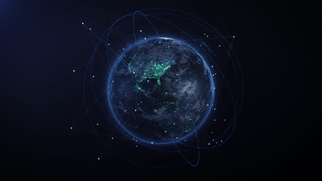 Premium stock video - Digital connected earth networked global 4k