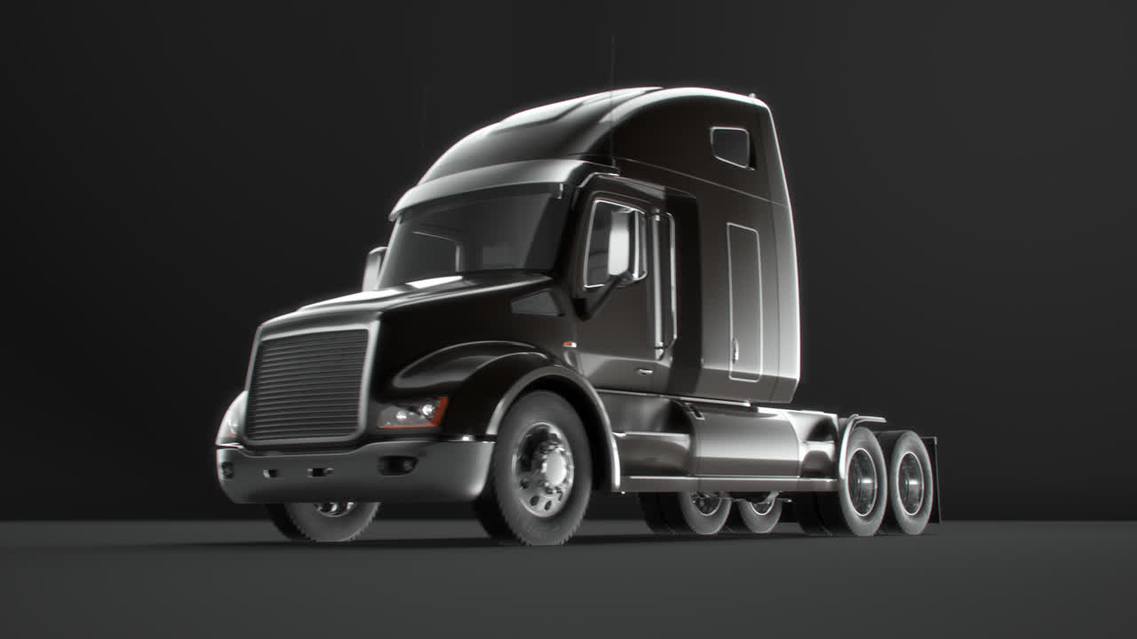 Tractor Unit Assembly On Grey Background. Animation Of Putting Together ...