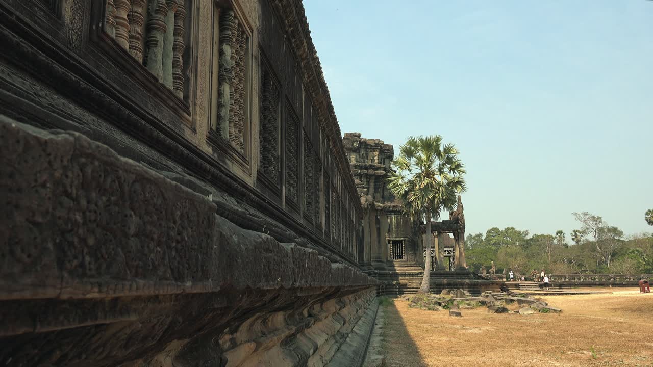 Medium Exterior Timelapse Shot of Ancient Perspective of Wall With ...