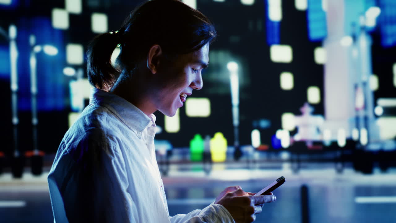 Premium stock video - Man on streets using ridesharing app