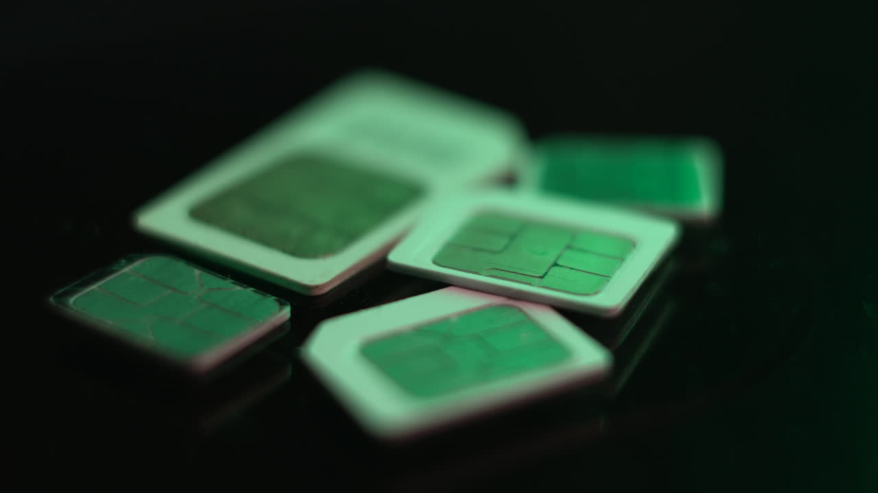 SIM Cards Close Up, Standard Micro and Nano Sizes | Premium Stock Video ...