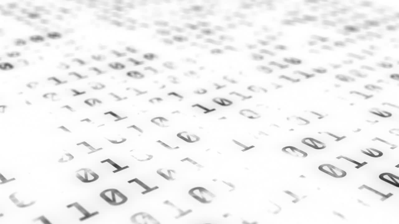 Binary Codes With Black Color Font Are Projected On A White Background ...