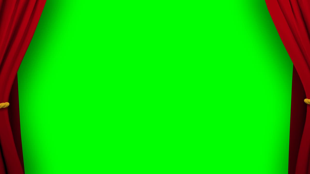 Curtains Opening And Closing Stage Theater Cinema Green Screen 4K Free ...