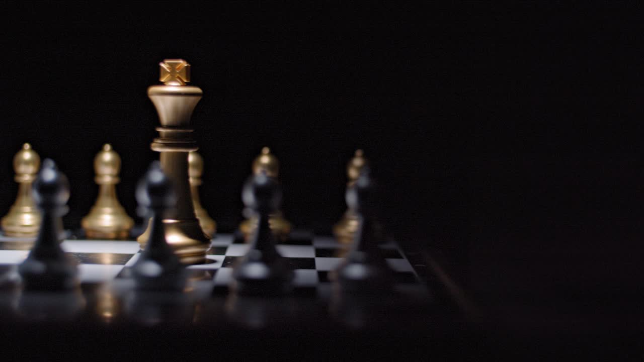 Premium stock video - Chess pieces come into spotlight, two kings ...
