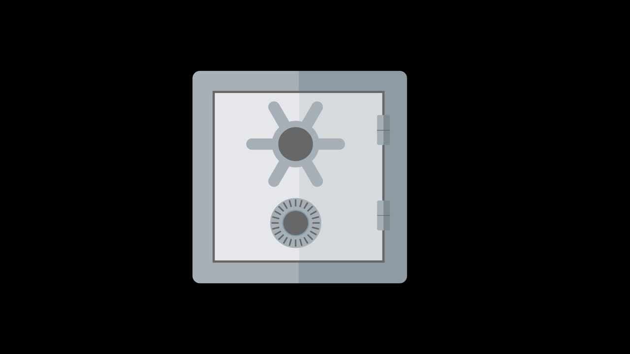 Premium stock video - Bank vault safe box icon concept loop animation ...