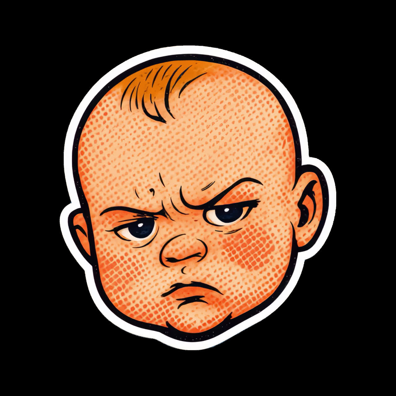 Grumpy baby cartoon sticker animation isolated asset, transparent 4K ...