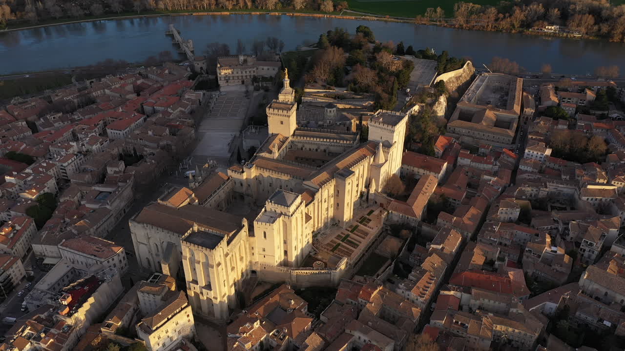 Free stock video - Palace of the popes medieval gothic building ...