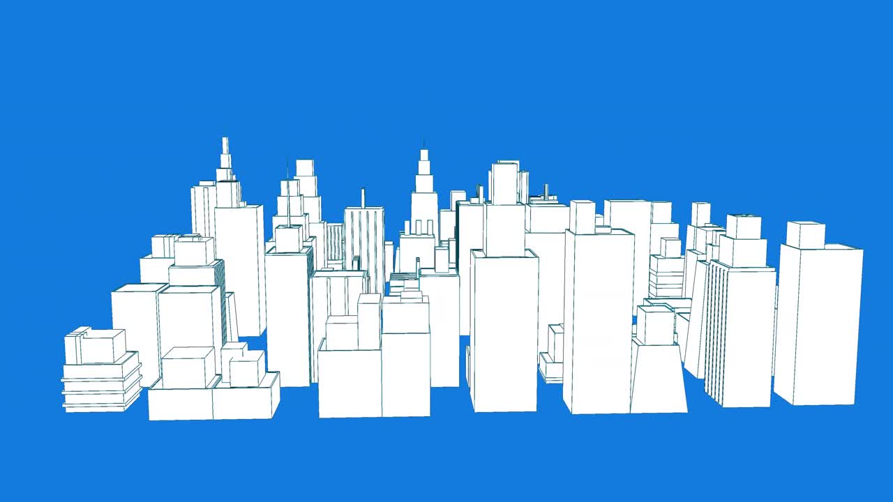 Virtual buildings in a city | Premium Stock Video Footage