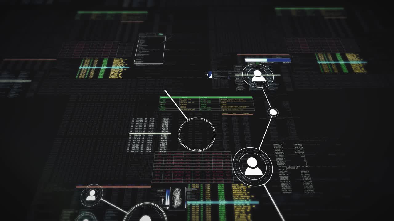 Fly through 3d digital connection network animation - digital generated ...