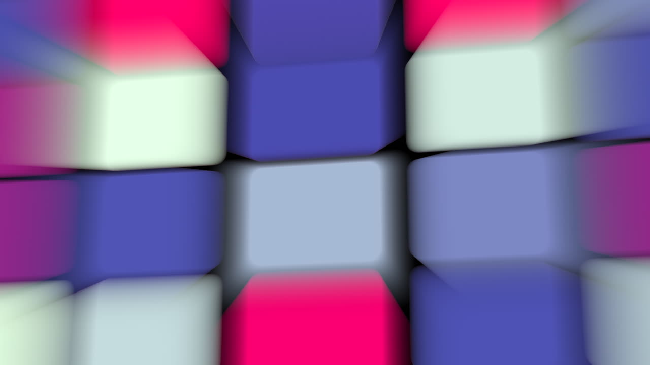 Colourful Geometric 3D cuboid shape animate on flashing background ...