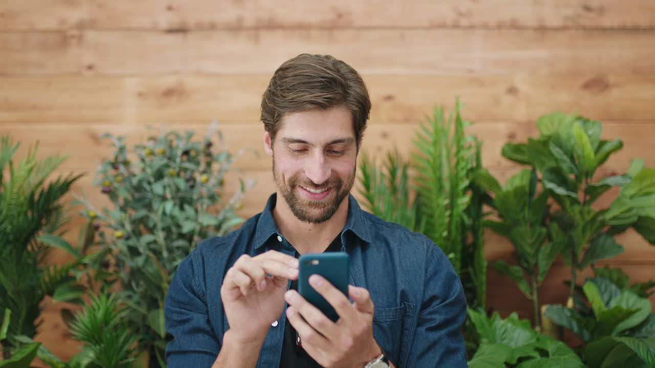 Phone, Happy And Man Scrolling On Social Media Free Stock Video Footage ...
