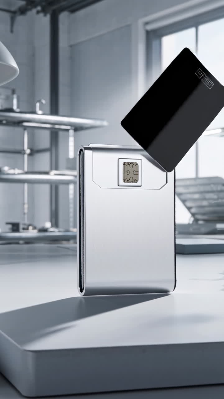 Sleek Metallic Electronic Device on a Modern Desk | Premium Stock Video ...