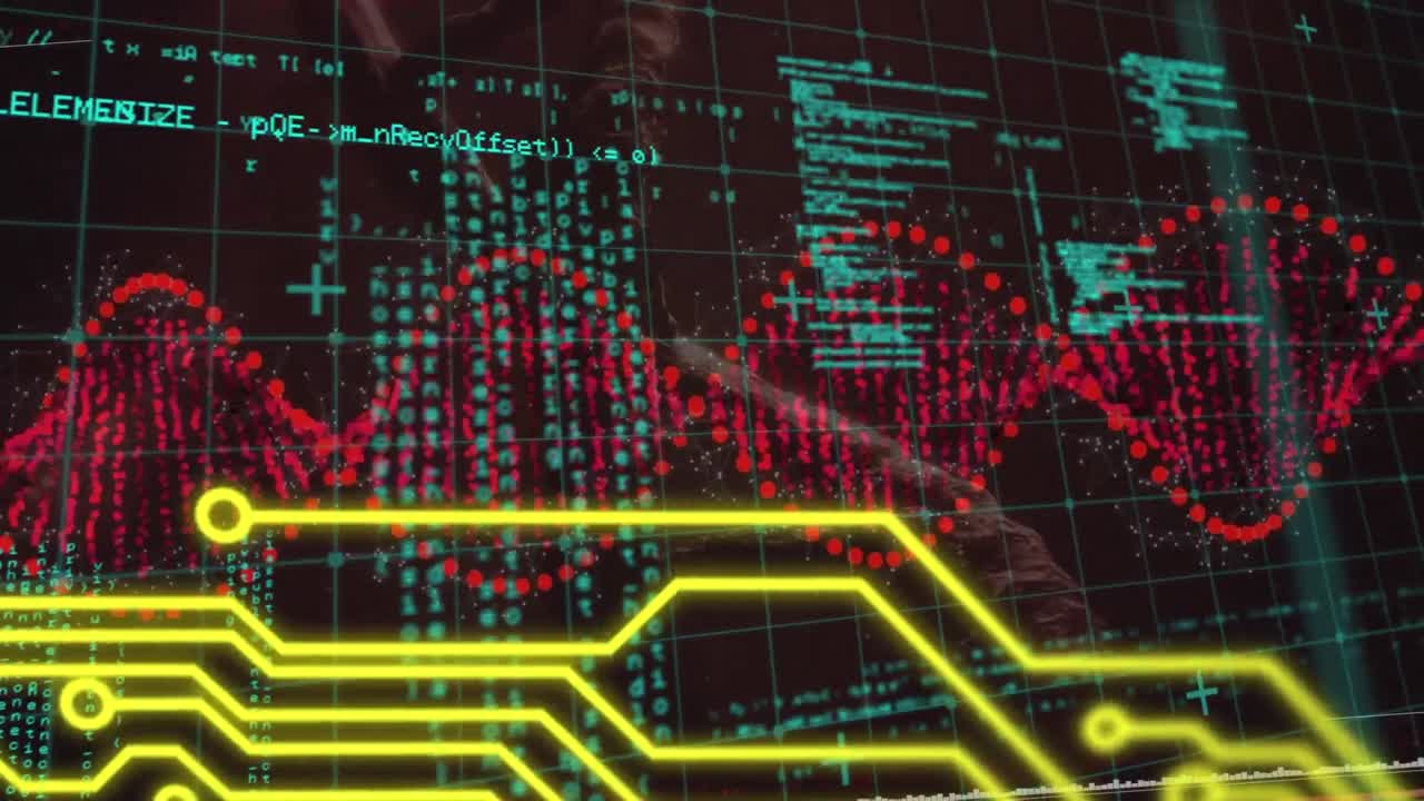 Animation Of Microprocessor Connections And Data Processing Over Blood ...