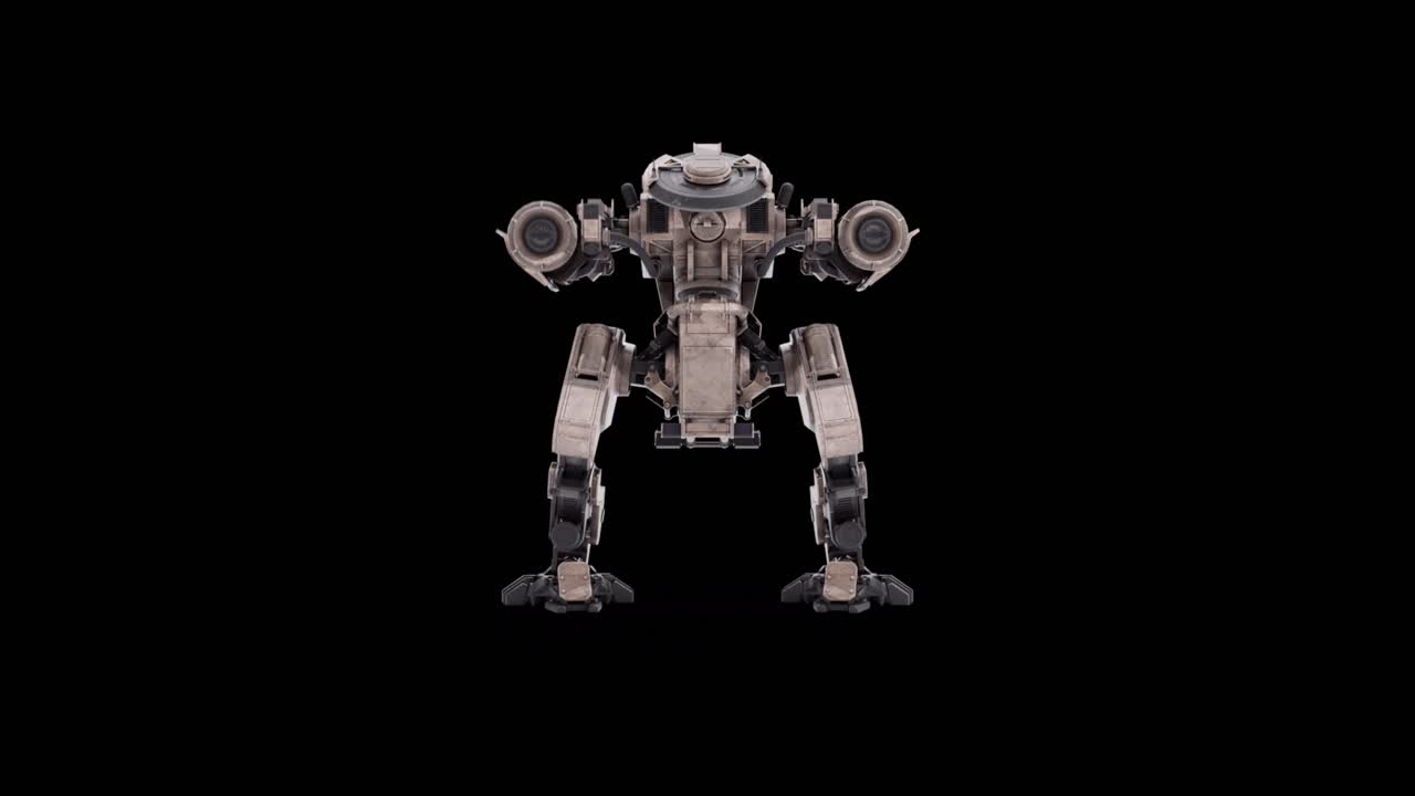 Premium stock video - Detailed 3d model of the robot damage big back ...