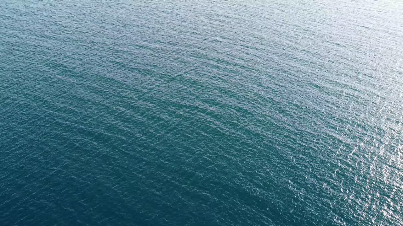 Aerial top down shot over atlantic ocean in campeche gulf along called ...