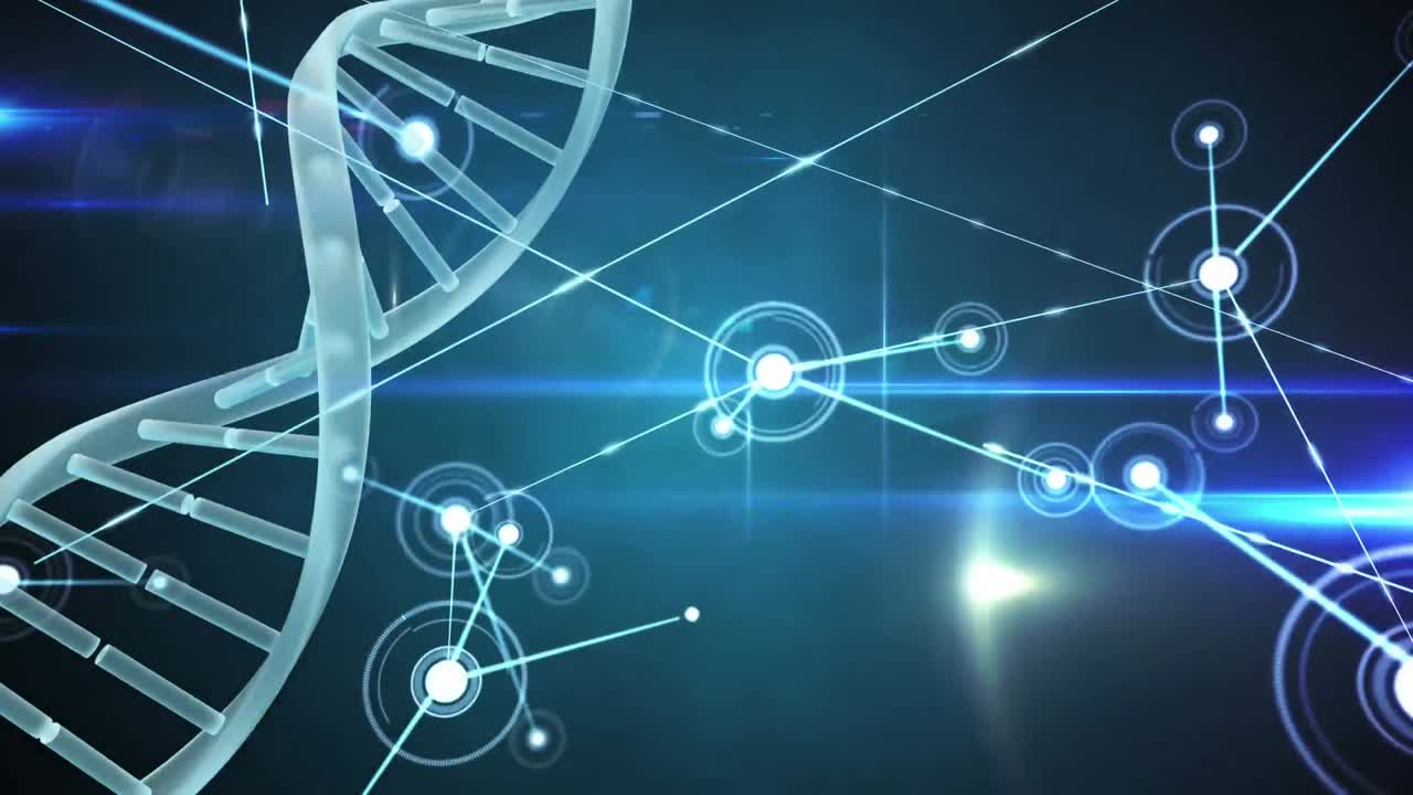 Premium stock video - Spinning dna with connected lines
