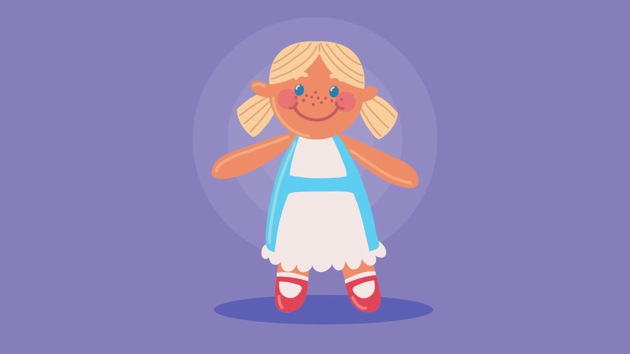 Dolly kids toy entertainment animation | Premium Stock Video Footage