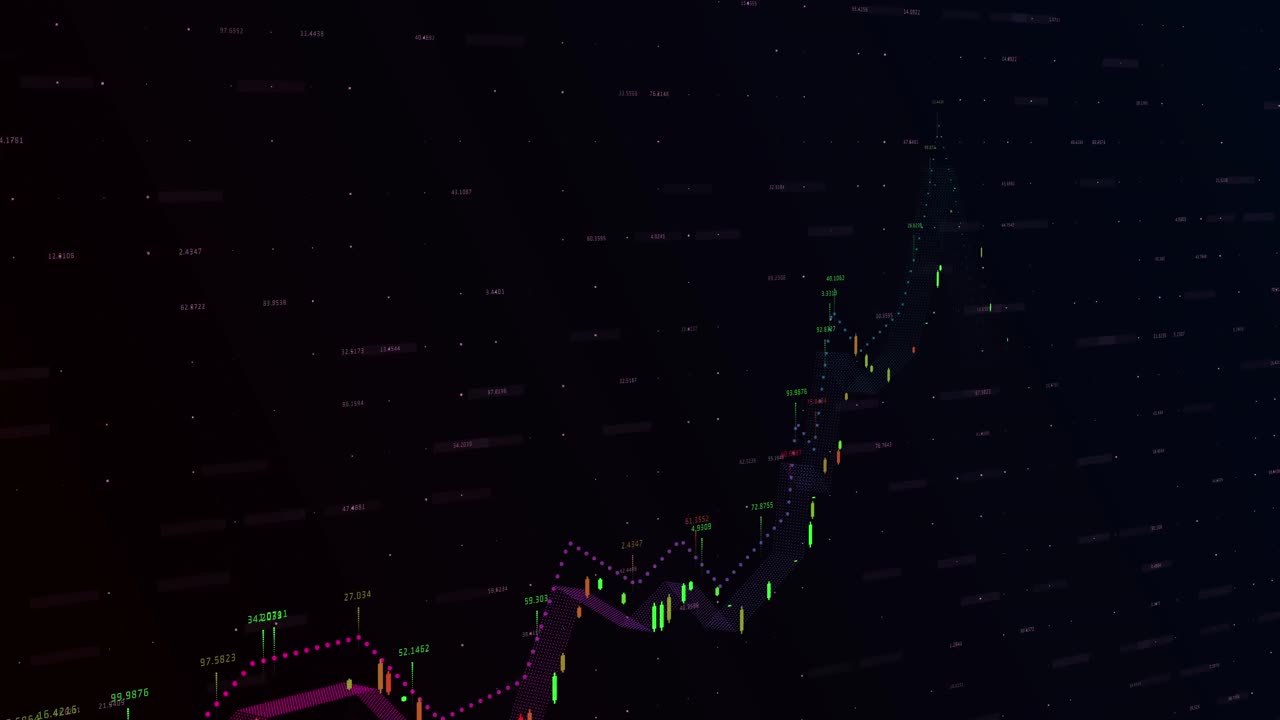 Premium stock video - Green graphs moving against black background