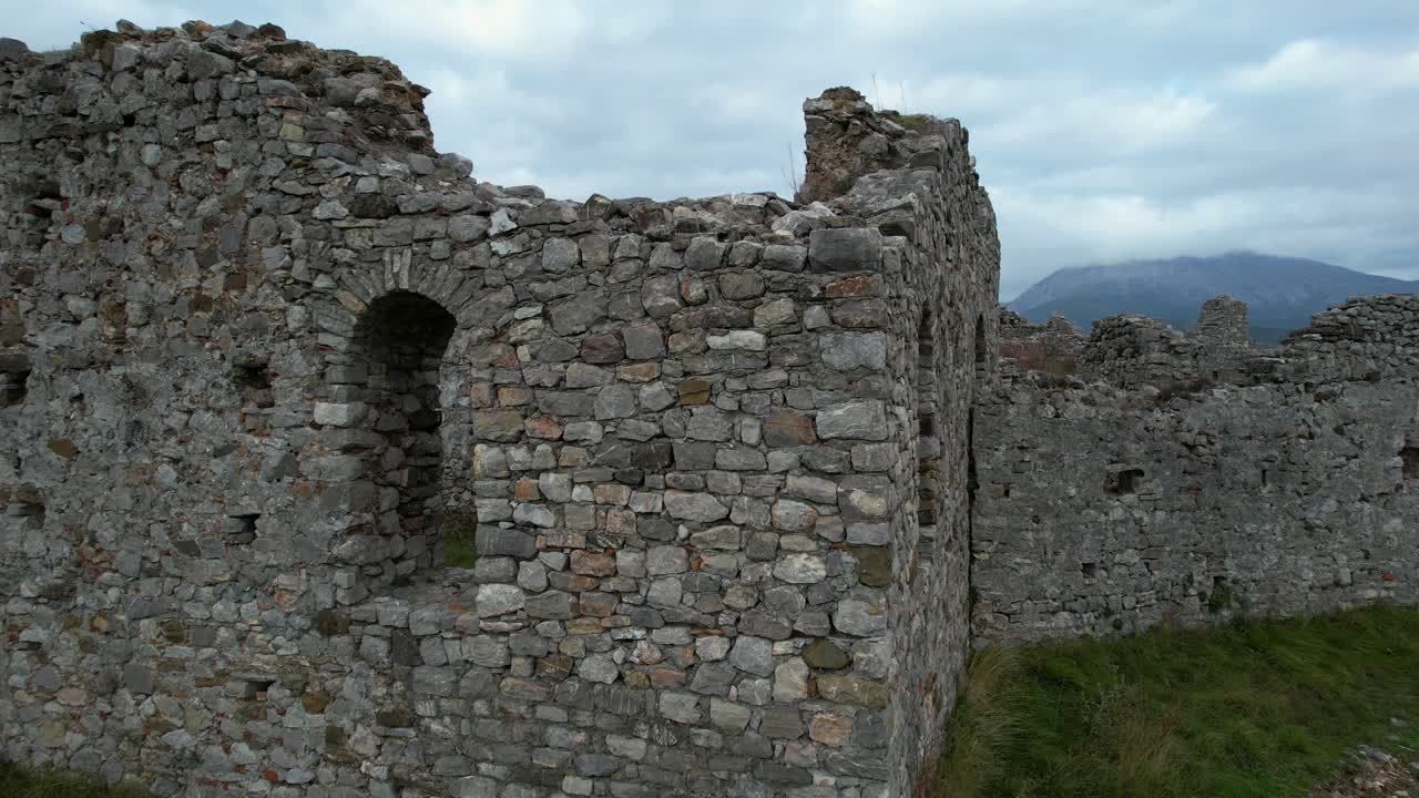 Premium stock video - Ruined stone walls of lezha castle: remnants of ...