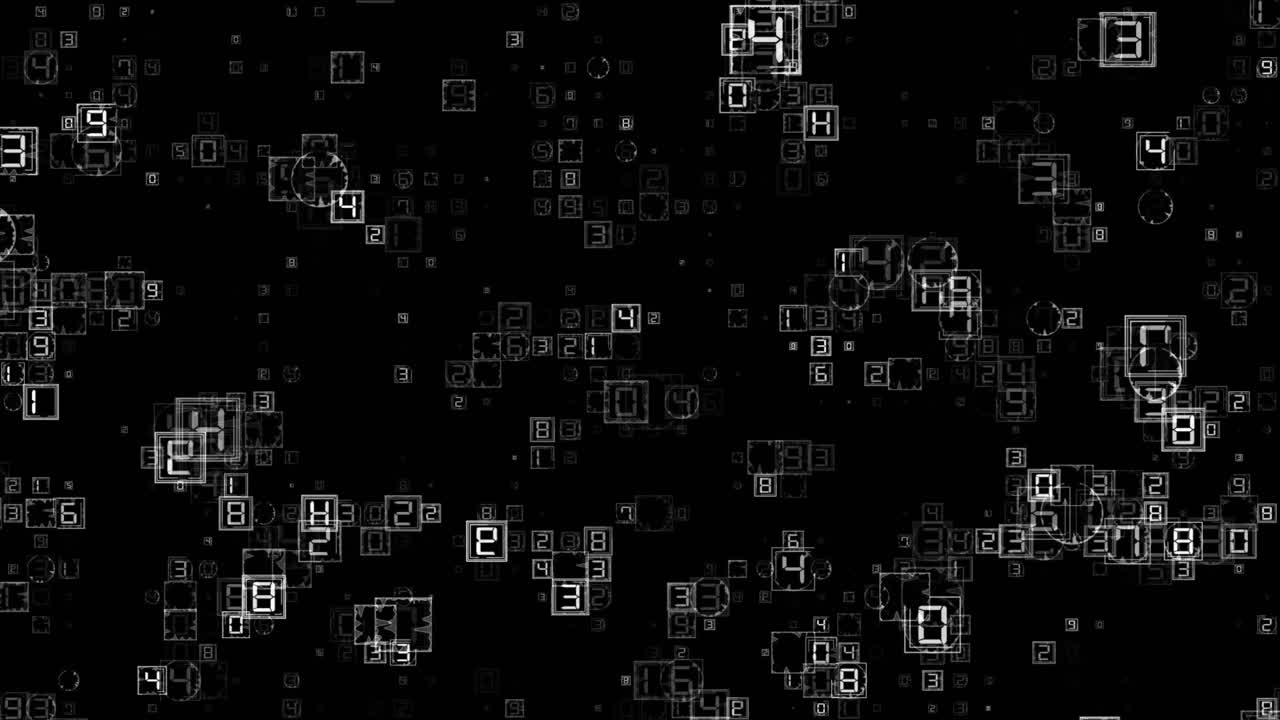 Premium stock video - Popping big and small binary codes numbers hud ui digital background tech ...