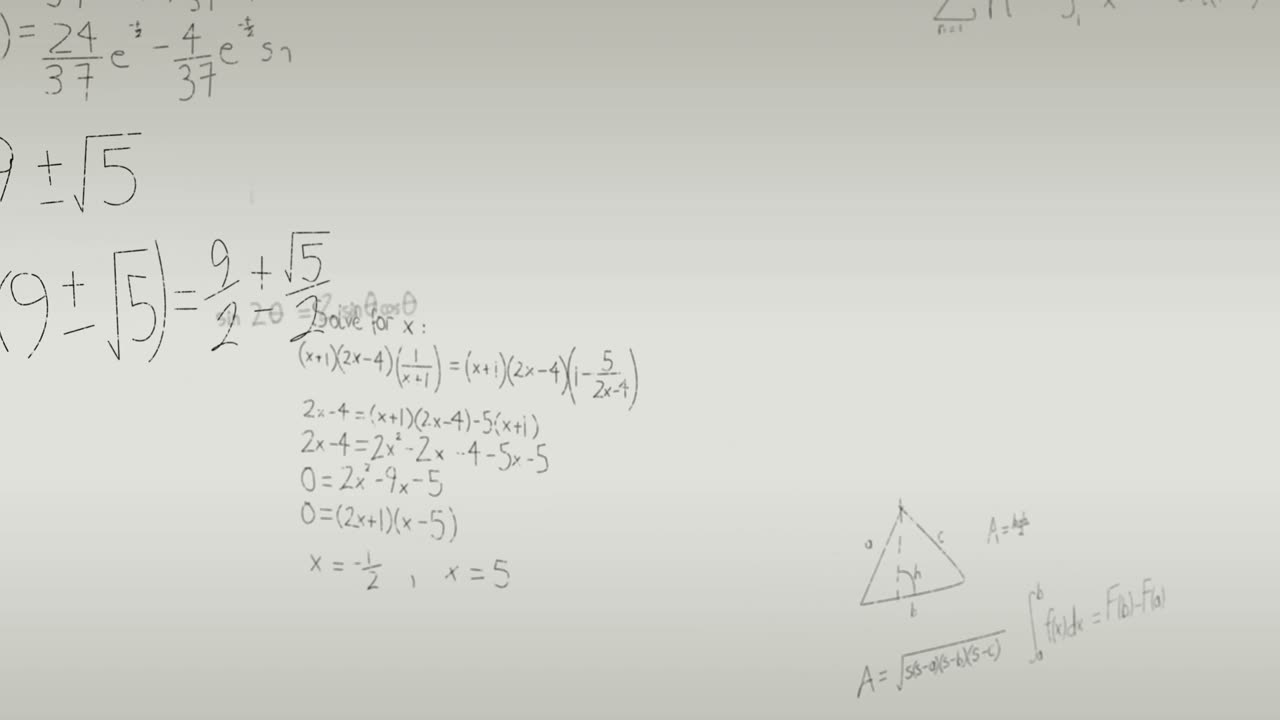 Premium Stock Video Animation Of Mathematical Equations Diagrams And Formulas Floating