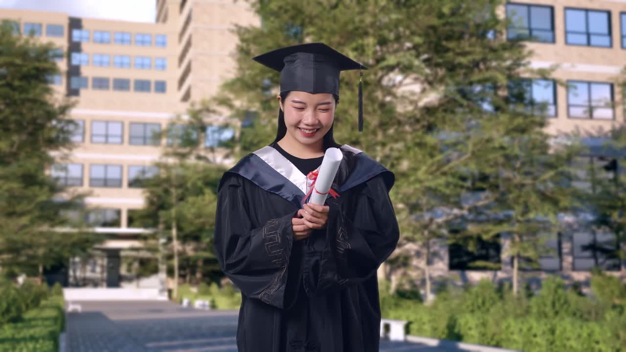 Excited Graduate with Diploma | Premium Stock Video Footage