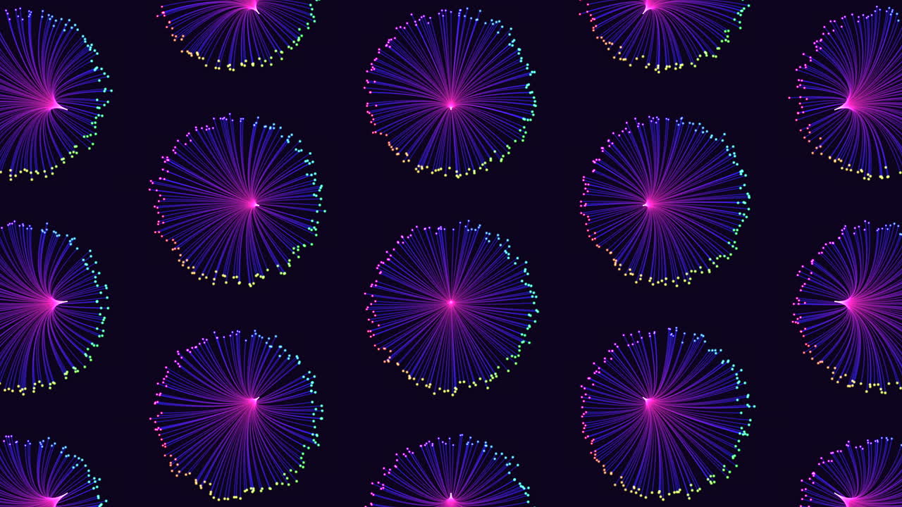 Illusion Neon Circles Pattern In Rows With Neon Dots On Dark Gradient Free Stock Video Footage ...