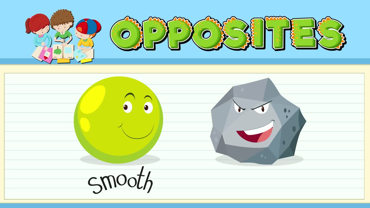 Colorful animation illustrating smooth and rough textures with playful ...