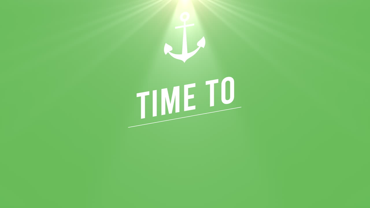 Time To Travel with sun rays and sea anchor on green gradient | Premium ...