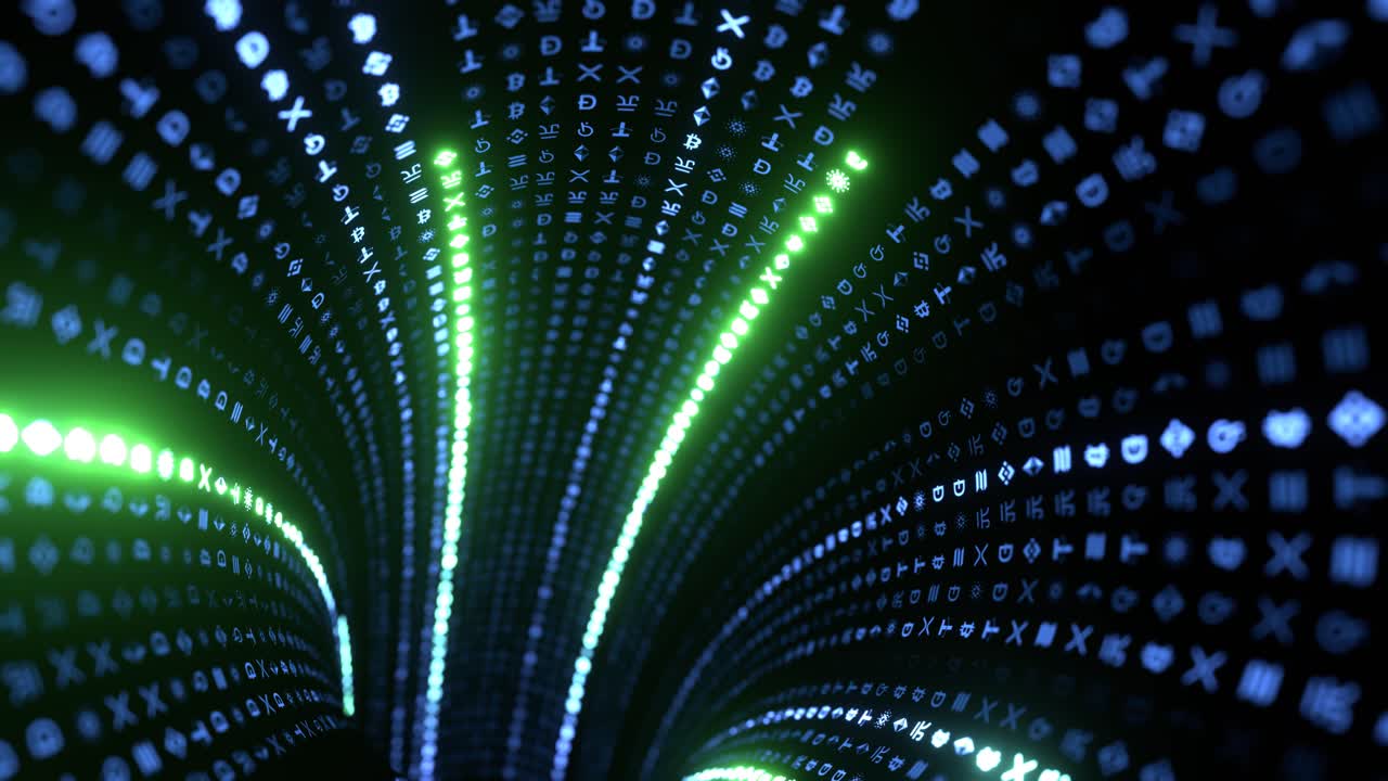 Premium stock video - Seamless loop of encrypted data, wire transfer, concept of digital age ...