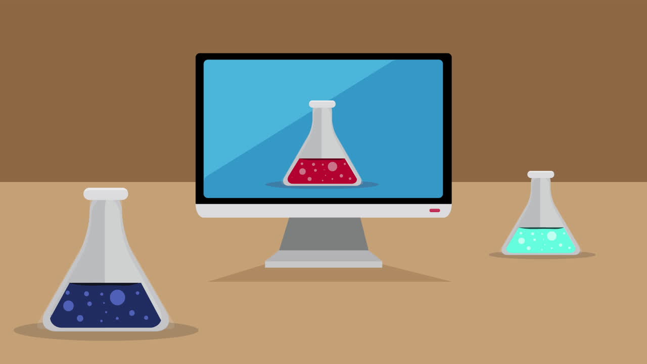 Premium stock video - Chemistry laboratory with computer monitor and ...